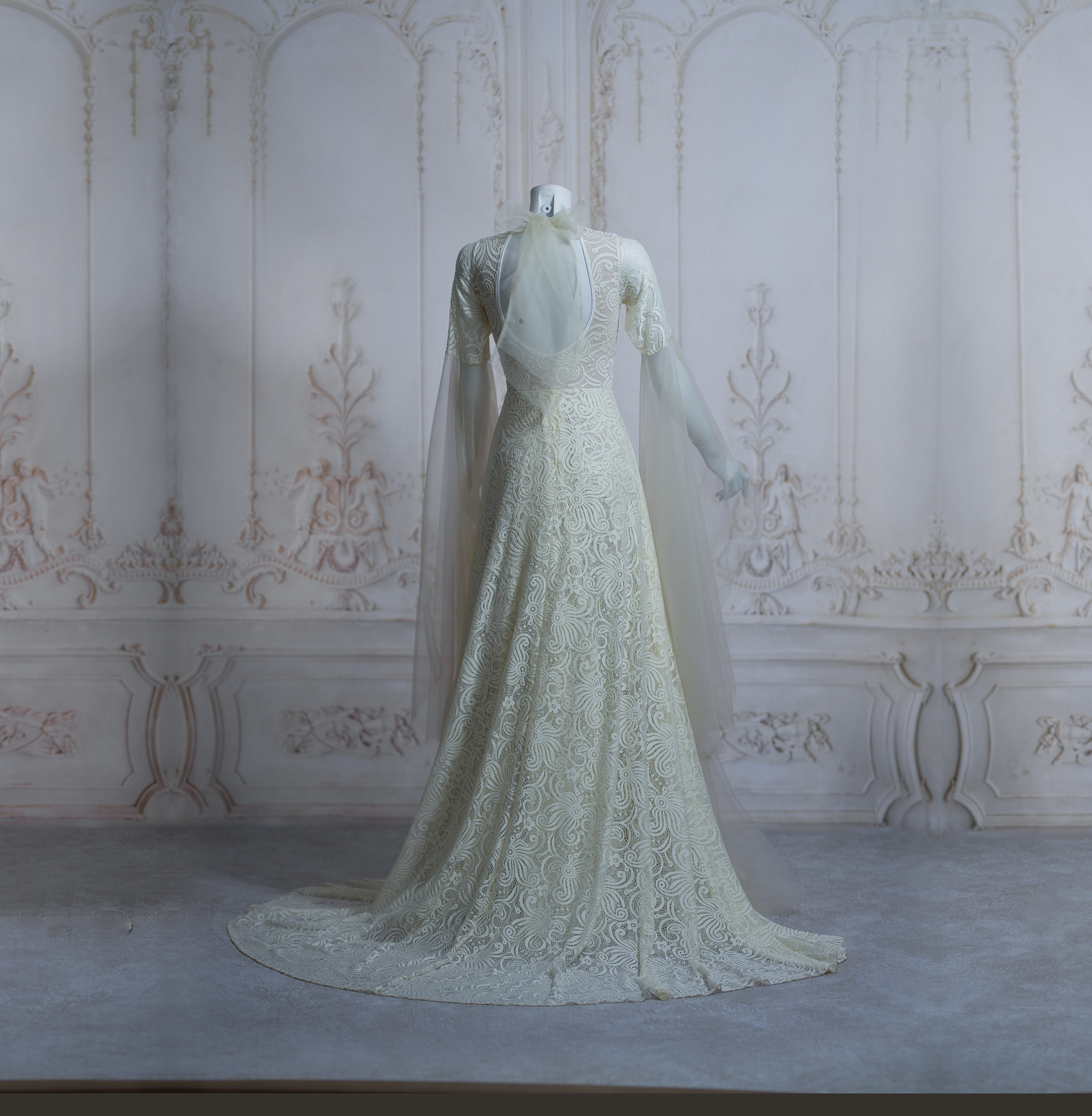 Elven Wedding Dress Fantasy Medieval Baroque Beads Stones Gothic ...