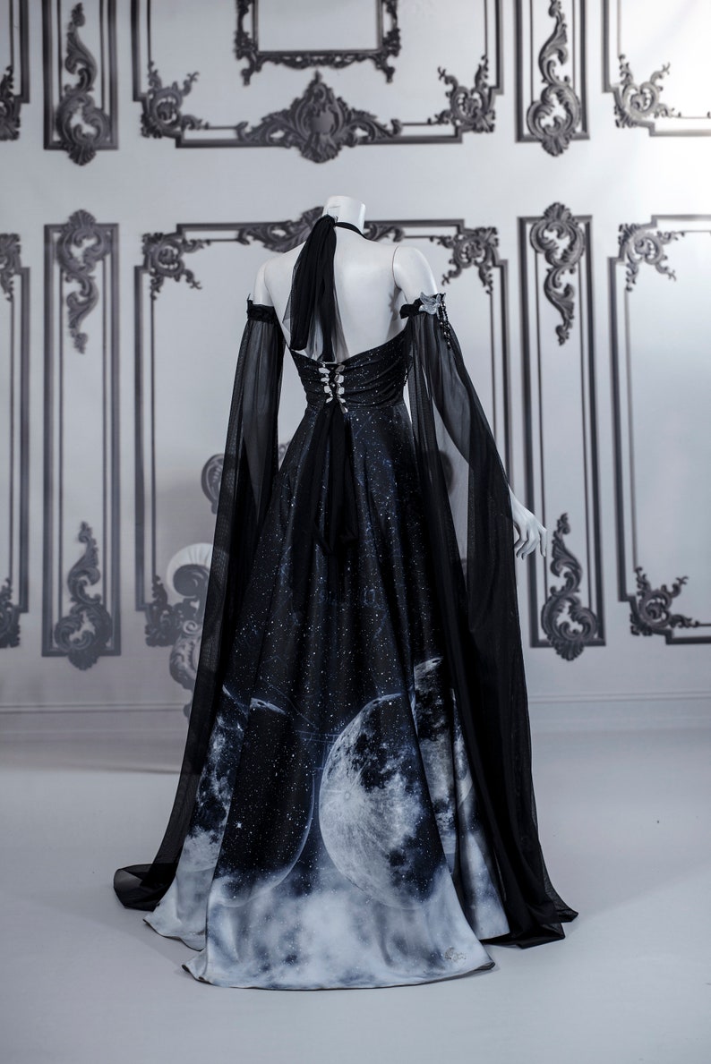 Fairy Moon Silver Dress Wedding Gown Phases Gothic Bell - Etsy