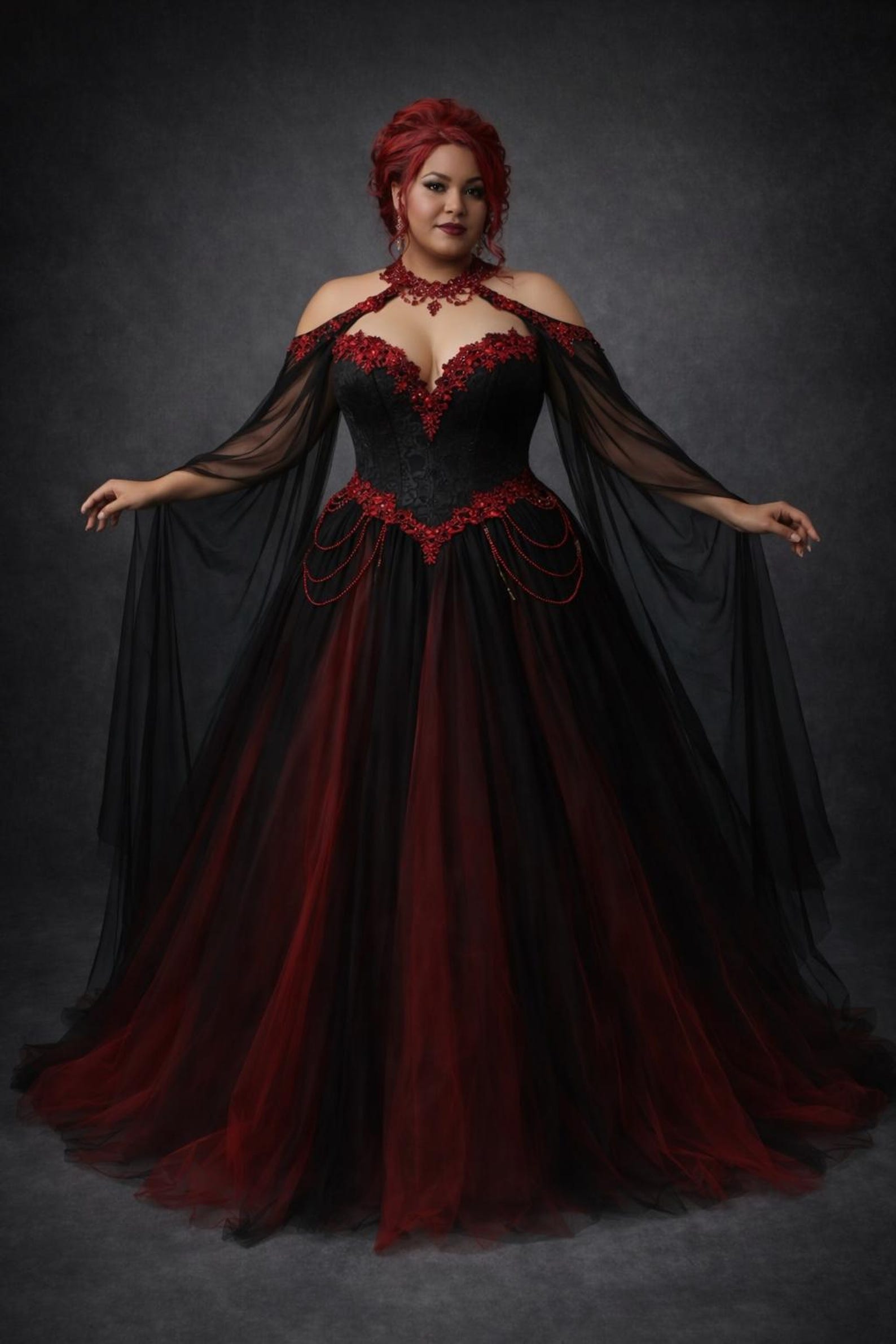 Noctis Divina – Custom Gothic Black Lace DDP Wedding Dress • Dramatic ...