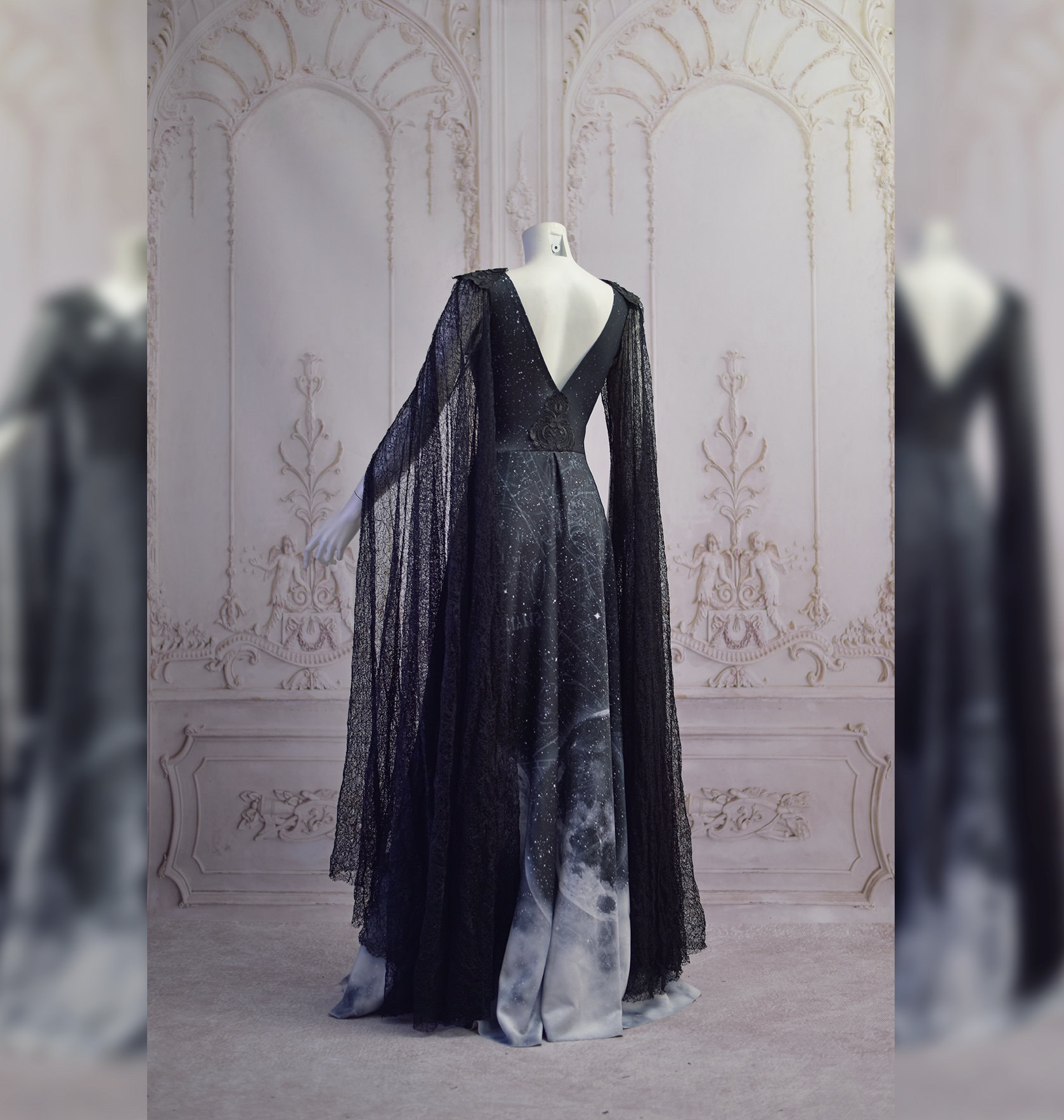 Ombre moon dress gothic forest witchy | Etsy