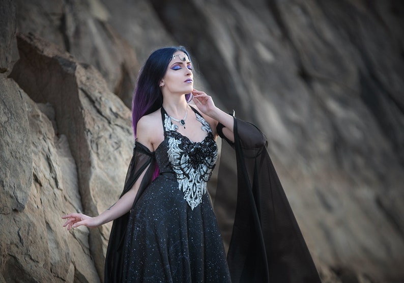 Fairy Moon Silver Dress Wedding Gown Phases Gothic Bell - Etsy