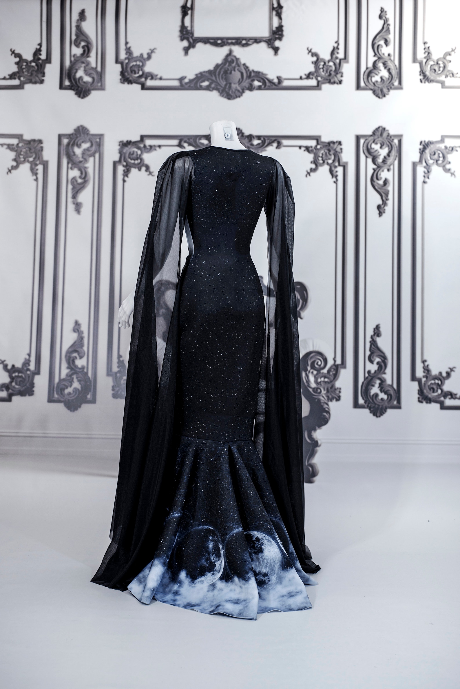 Black Lace Moon Phases Gown - Etsy