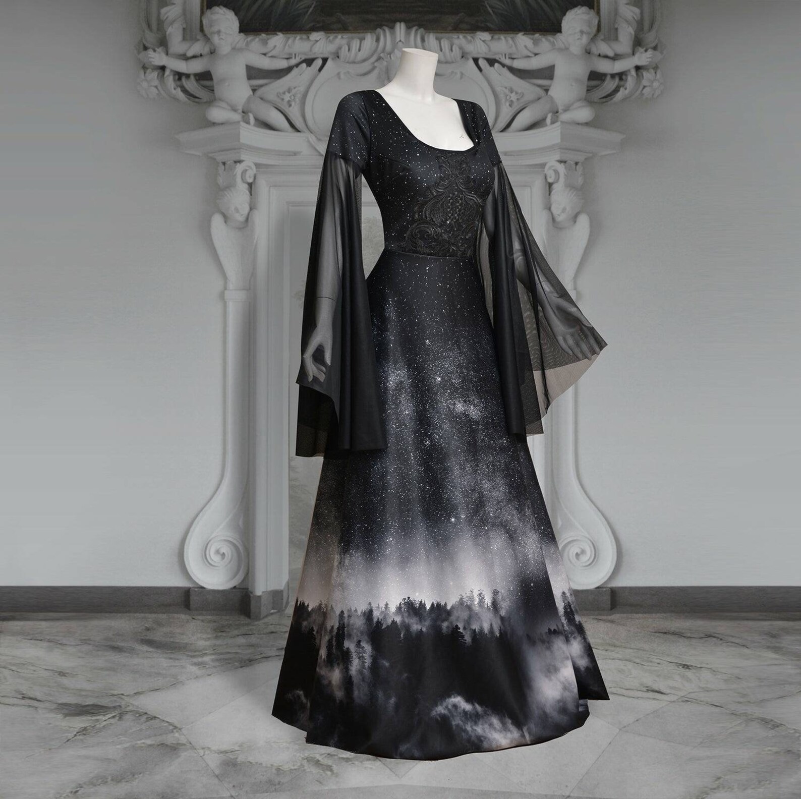 Ombre Moon Dress Gothic Forest Witchy - Etsy UK