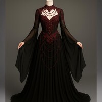 Black Gothic Sheer Basque Waist Corset Tulle Wedding Dress ...