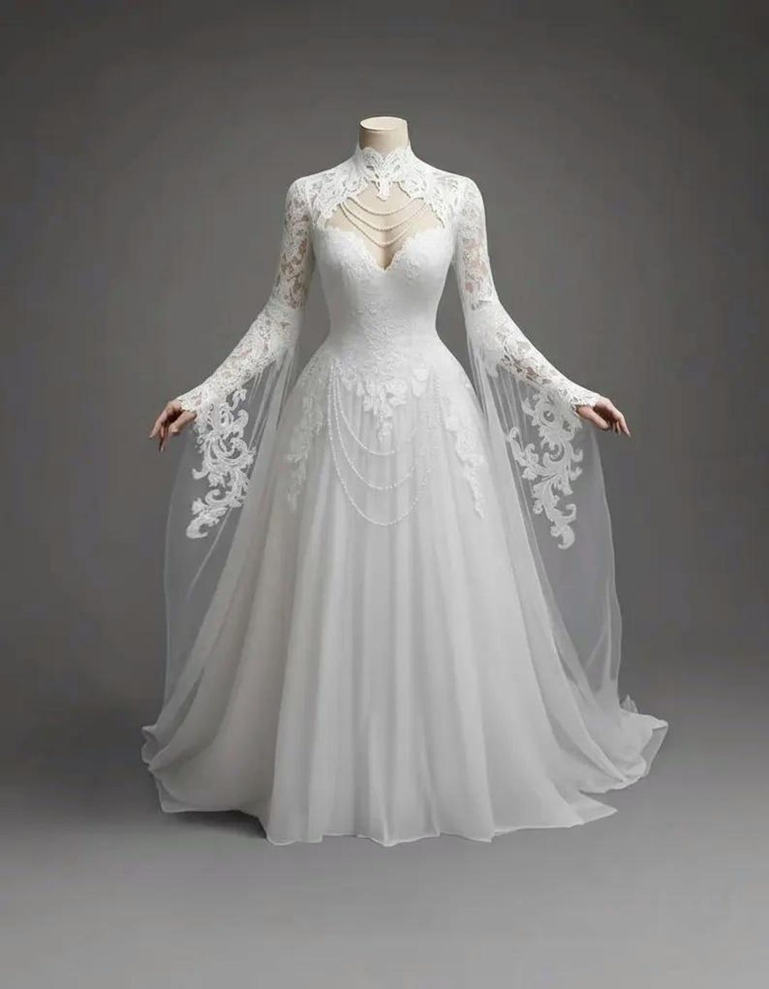 Noctis Divina – Custom Gothic Black Lace DDP Wedding Dress • Dramatic ...