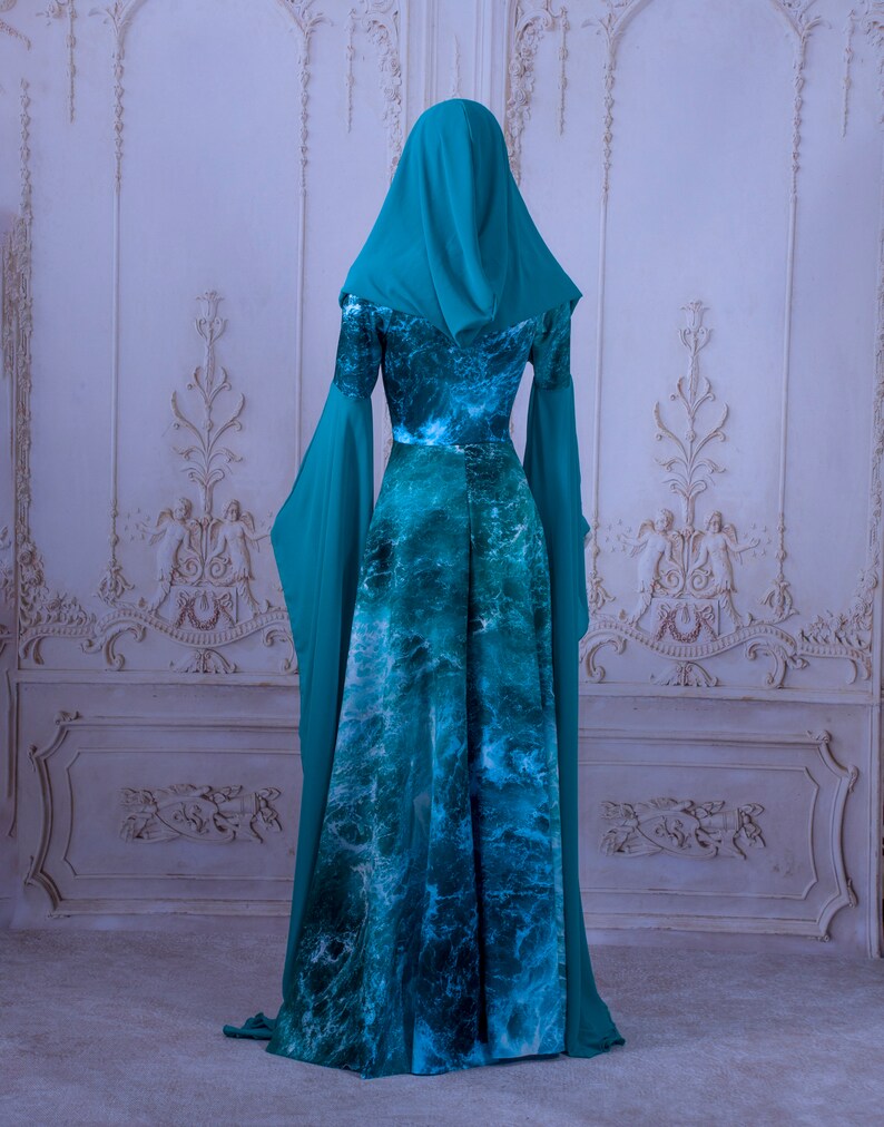 Elven Ocean Dress Water Fantasy Fairy Larp Elven Fairytale - Etsy