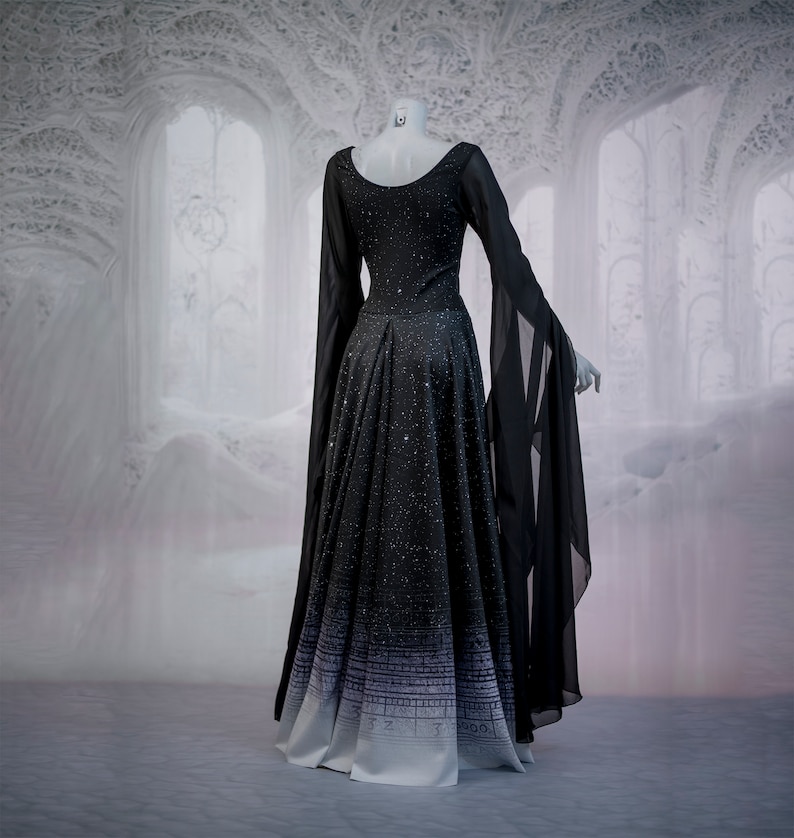 Moon Silver Dress Wedding Gown Phases Gothic Elven Fantasy - Etsy