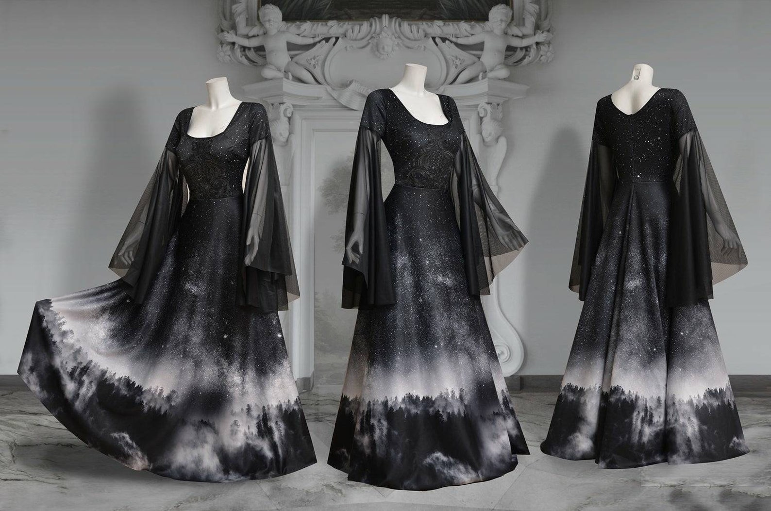 Ombre Moon Dress Gothic Forest Witchy - Etsy UK