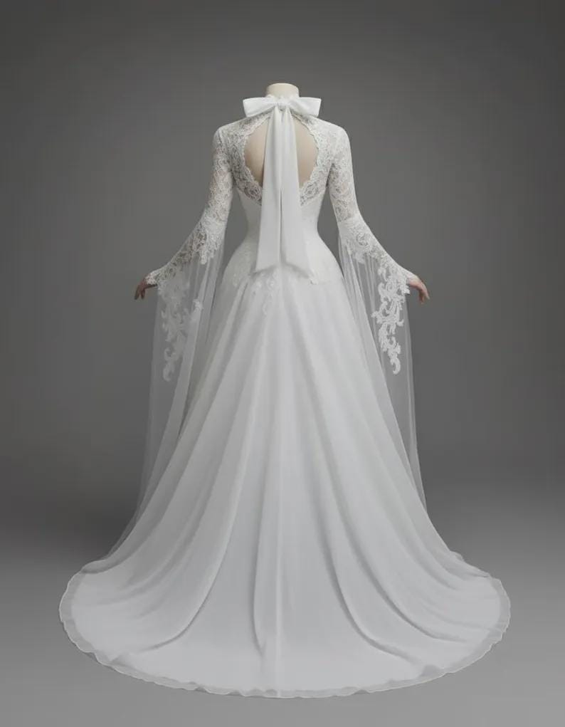 Noctis Divina – Custom Gothic Black Lace DDP Wedding Dress • Dramatic ...