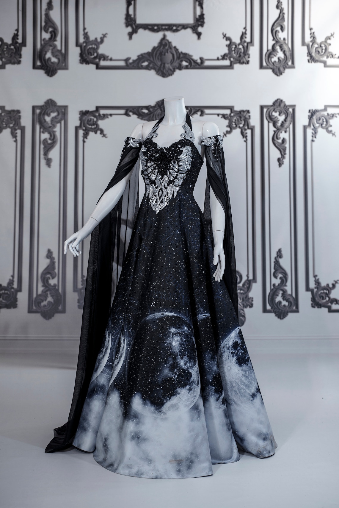 Fairy Moon Silver Dress Wedding Gown Phases Gothic Bell - Etsy