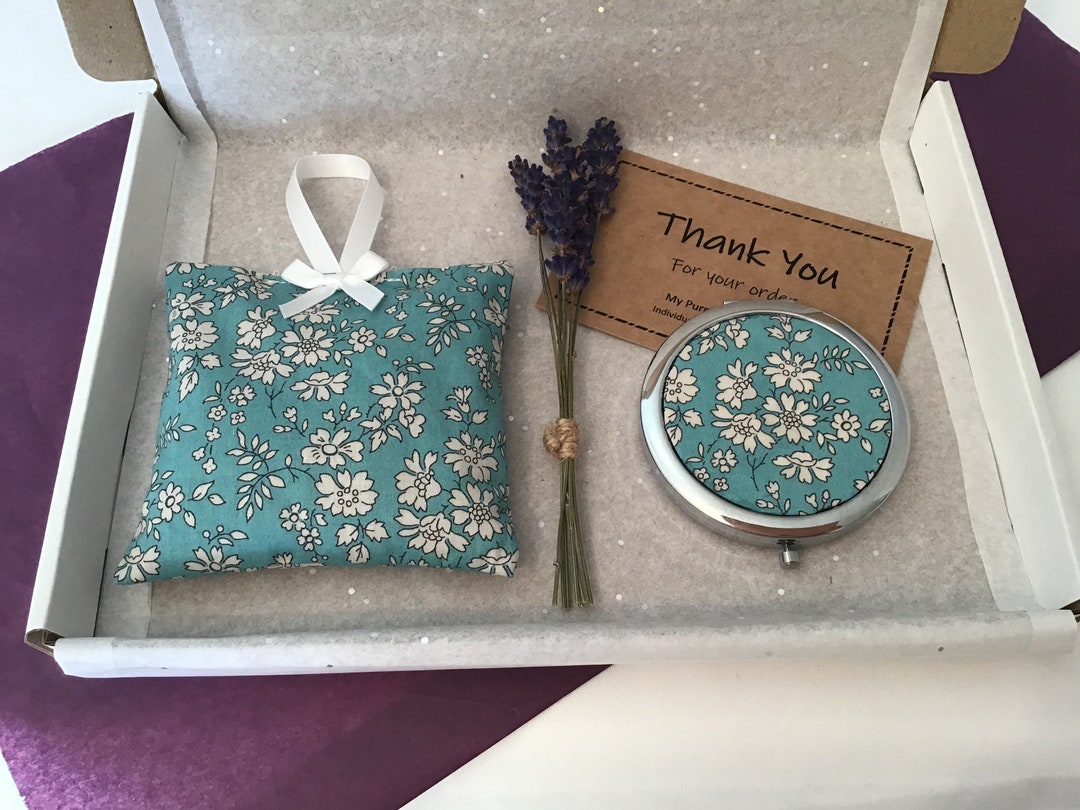 Compact Mirror and Lavender Bag Letter Box Gift Set Capel Teal - Etsy