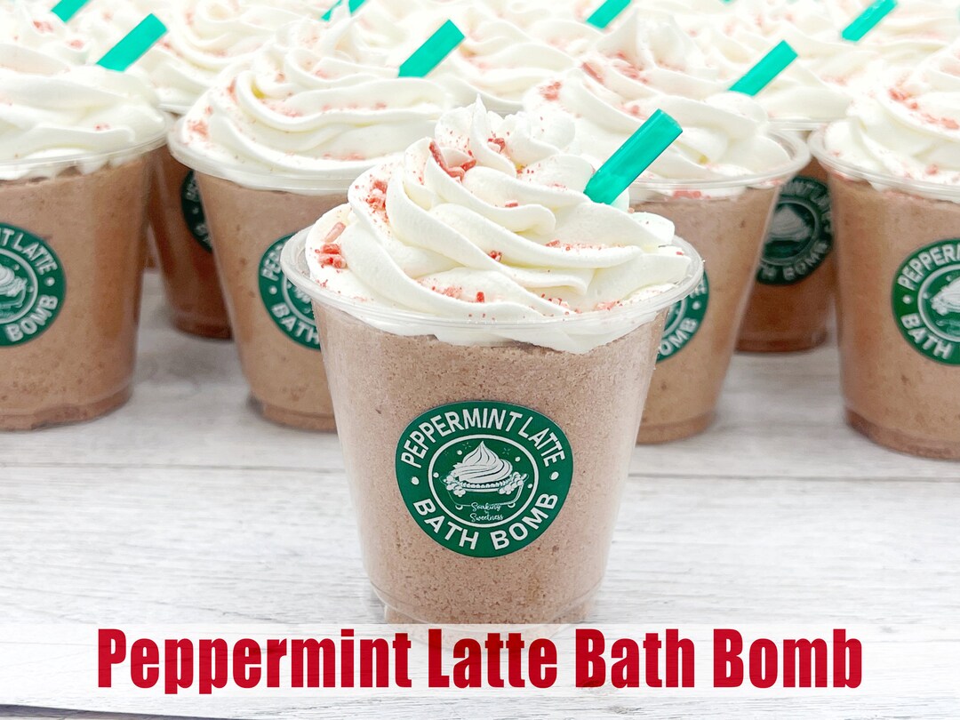 Christmas Peppermint Latte Bath Bomb, Coffee Bath Bomb, Starbucks ...