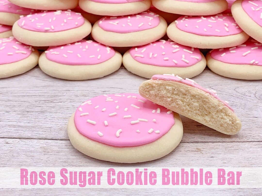 Rose Sugar Cookie Bubble Bar, Rose Bath Cookie, Solid Bubble Bath, Spa ...