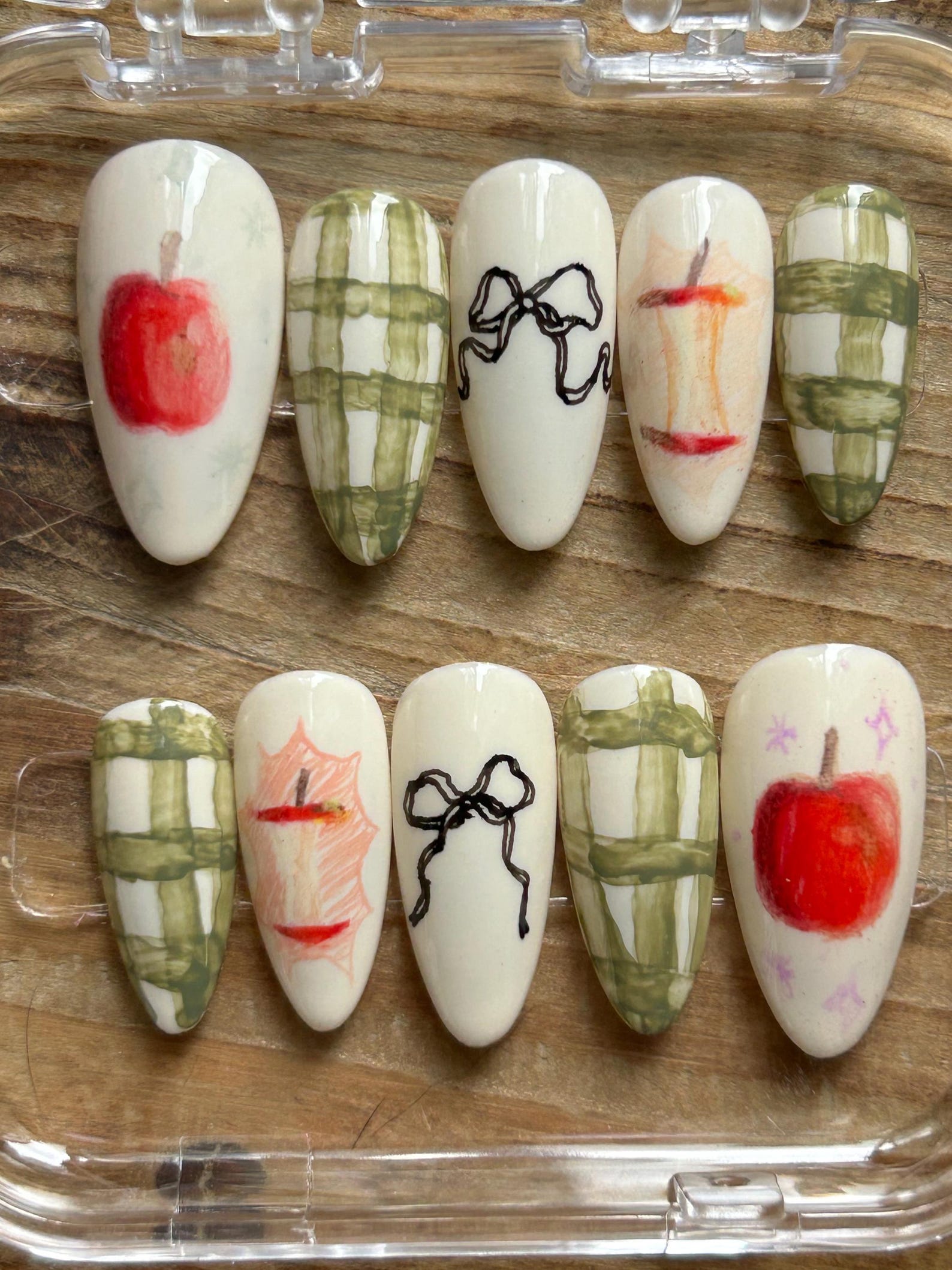 Apple Handmade Press on Nails - Etsy