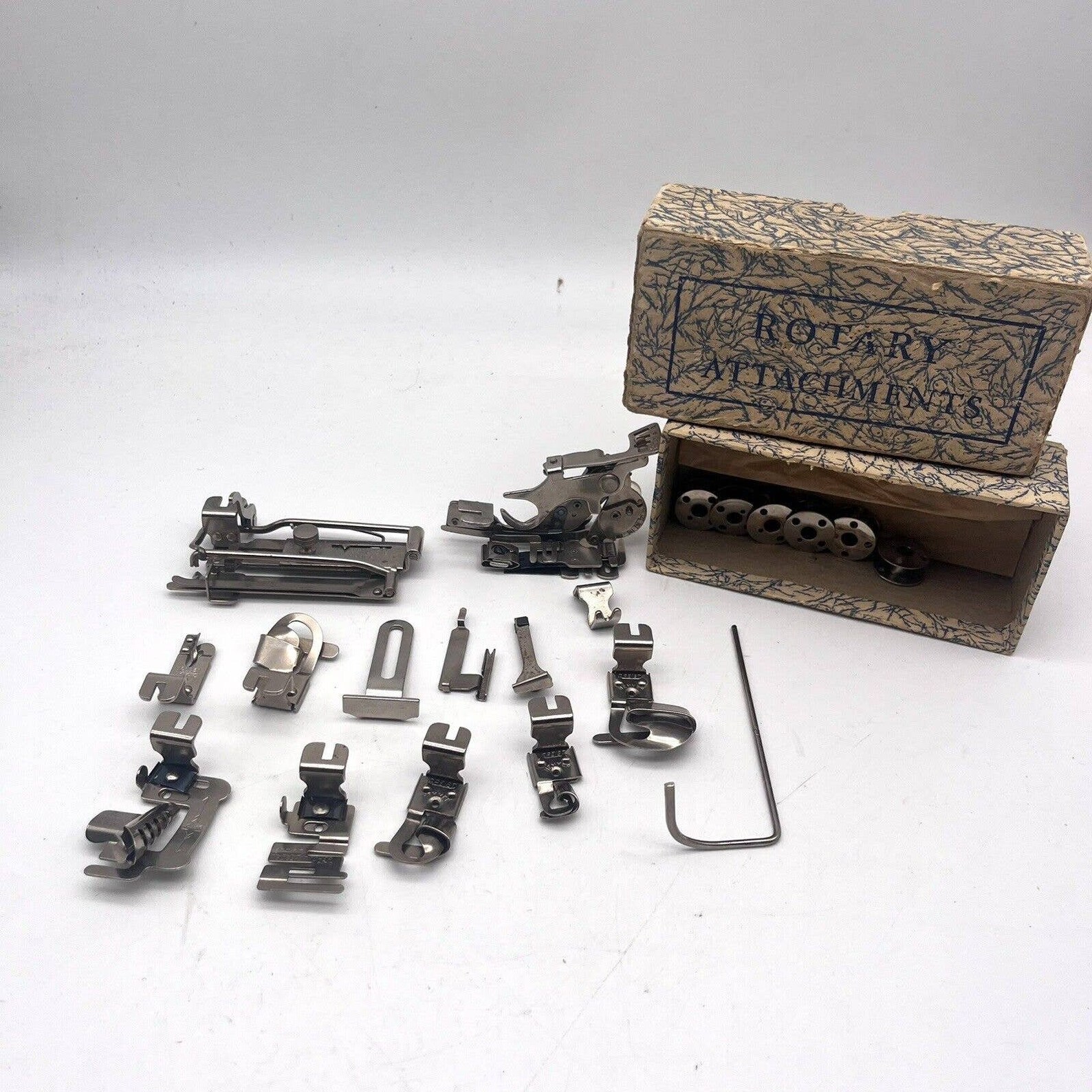 Greist Vintage Sewing Machine Rotary Attachments Ruffler Binder Hemmer ...