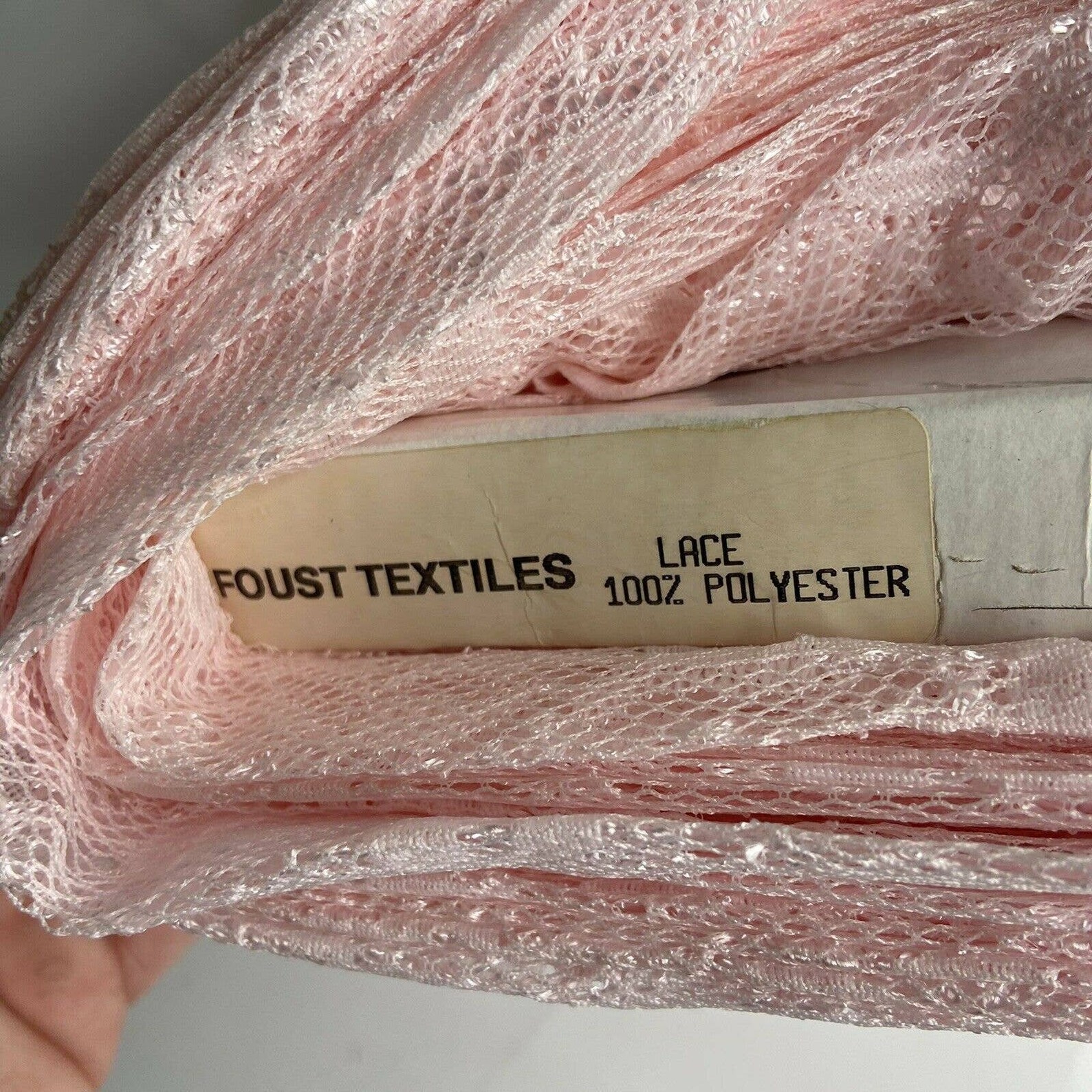 Vintage Foust Textiles Polyester Lace Shimmery Pink Fabric - Etsy