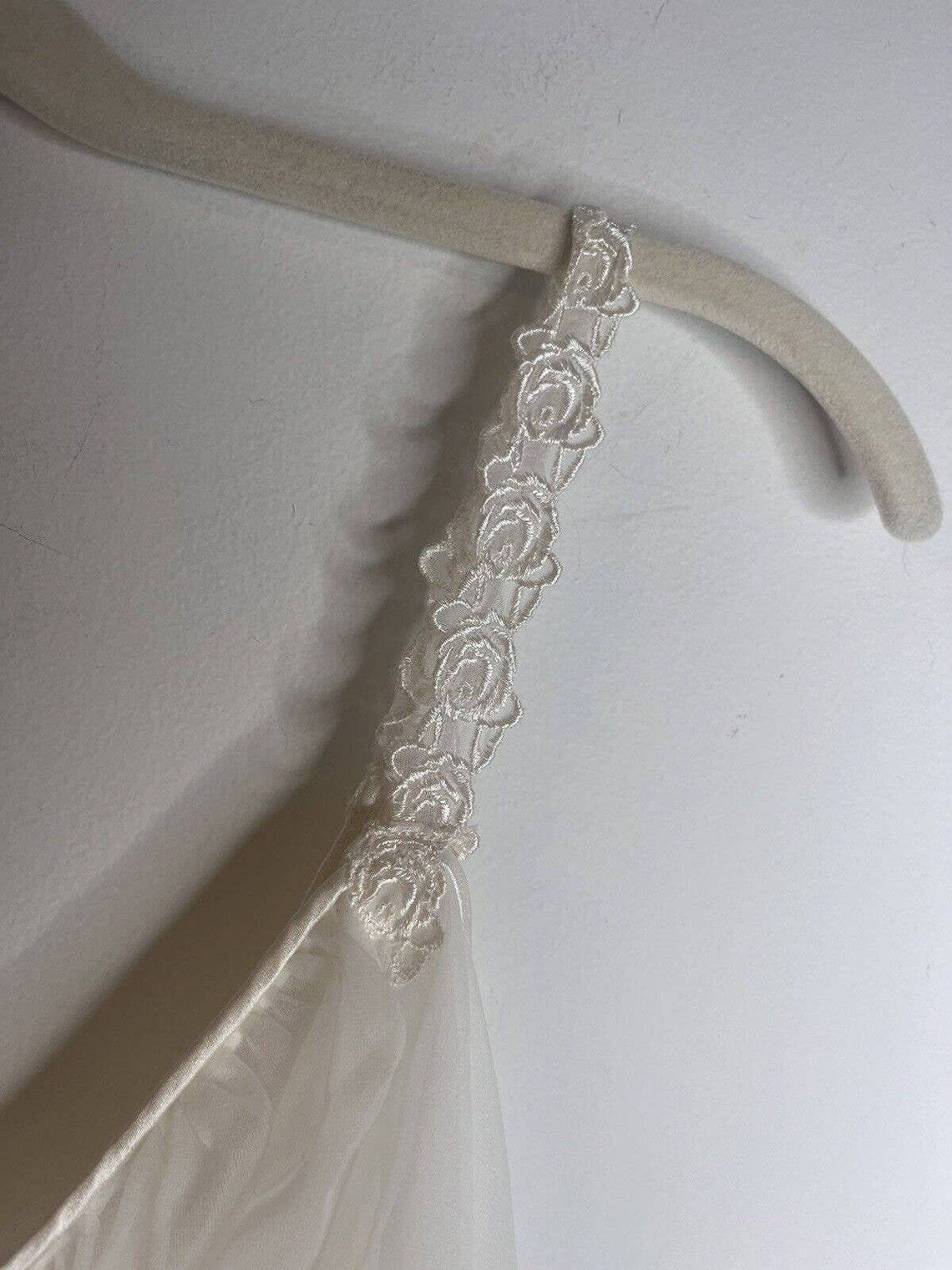 Rogers Vintage off White Sheer Negligee Lingerie Nightgown Dress Size ...