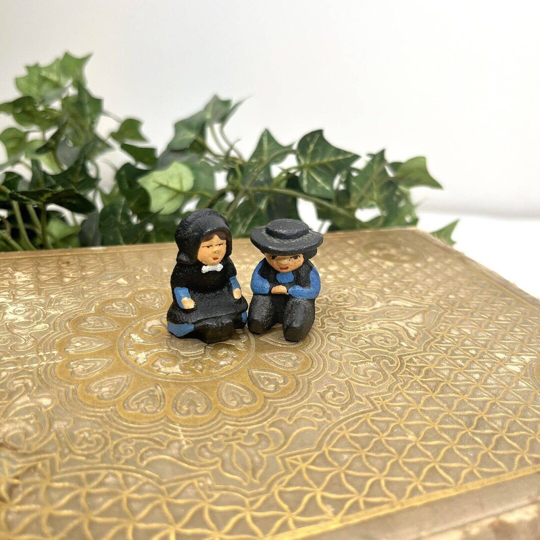 Antique Miniature Amish People Cast Iron Small Pilgrim Pair - Etsy
