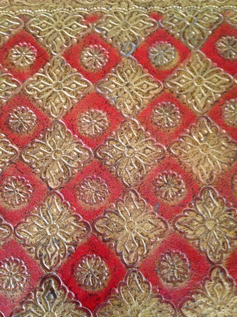 Vintage Red and Gold Italian Florentine Tray - Etsy