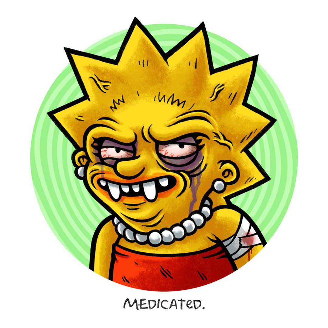 Lisa Simpson "medicated" Print - Etsy