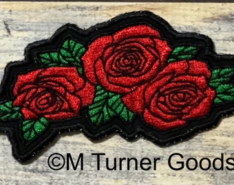 Pair of Yellow Rose Flower Patches Embroidered Iron on Sew on Roses ...