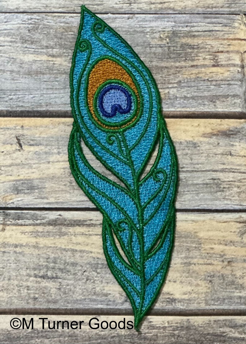 FSL Free Standing Lace Embroidered Peacock Feather Bookmark - Etsy
