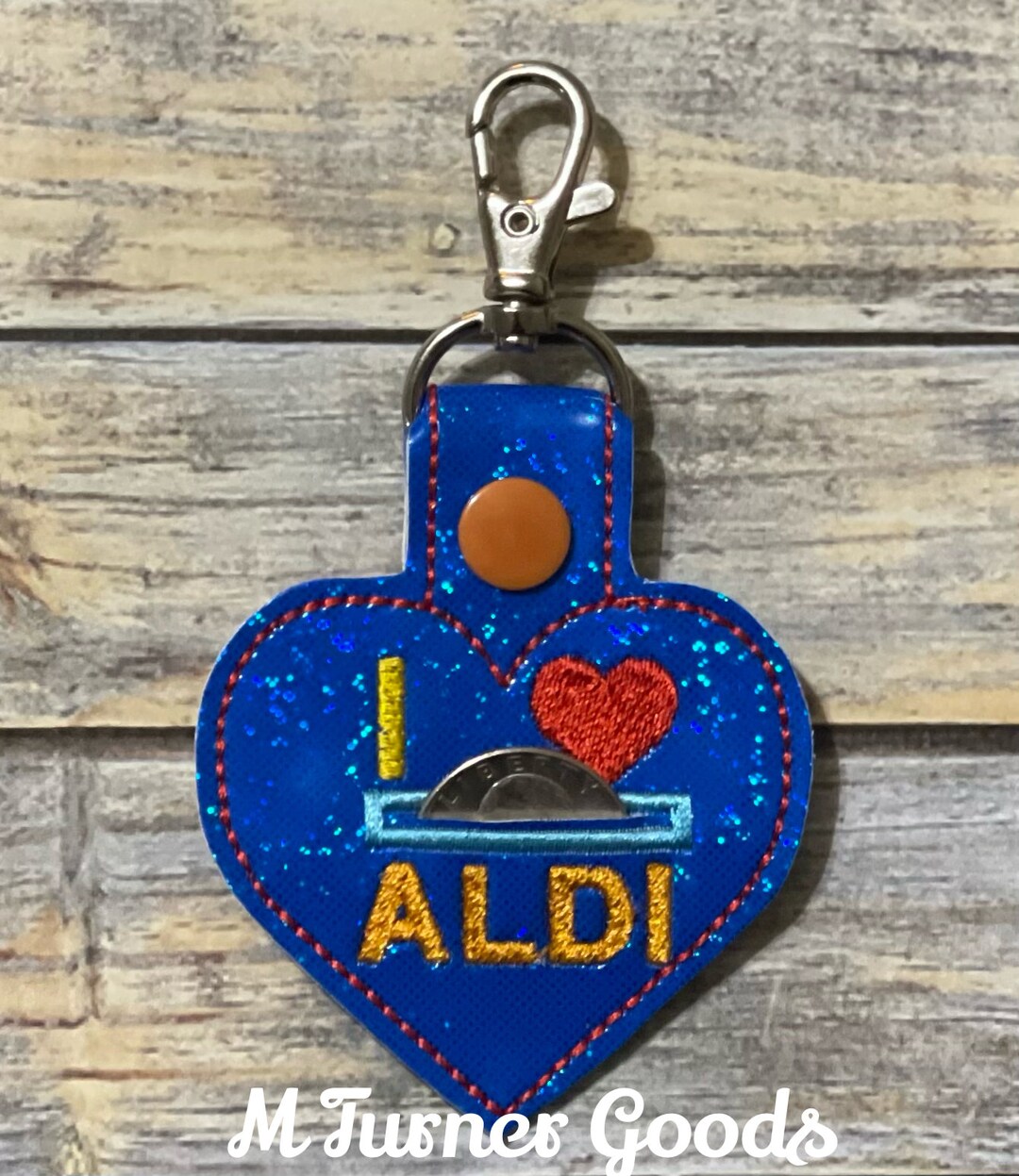 Embroidered Aldi Quarter Cart Keeper Keychain Key Fob - Etsy
