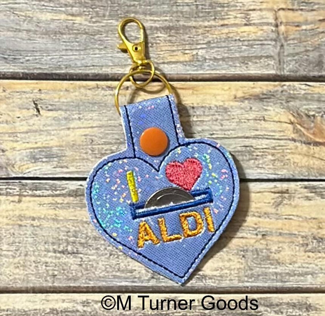 Embroidered Aldi Quarter Cart Keeper Keychain Key Fob - Etsy