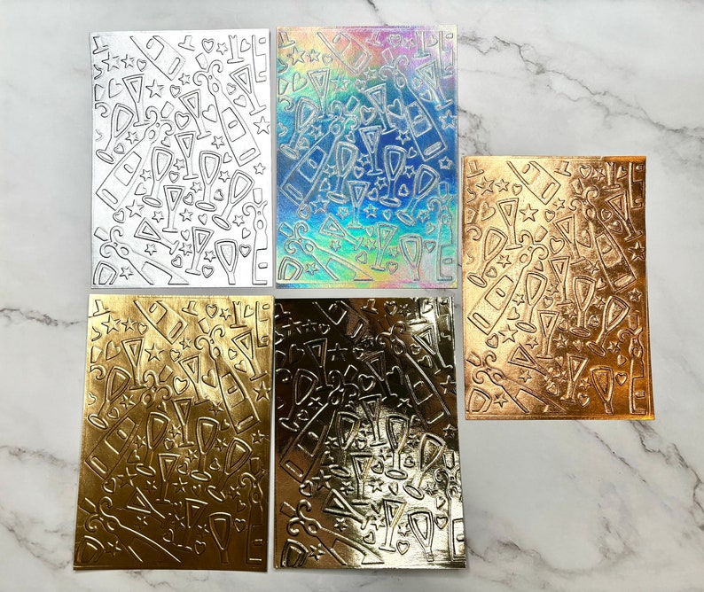 Embossed "celebrate" Foil Cardstock Card Fronts, 5pk, Card Making, 3D ...