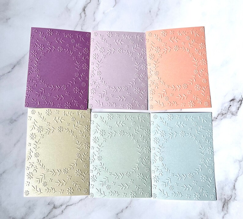 Embossed Floral Shimmer Cardstock Card Fronts 6pk Card - Etsy