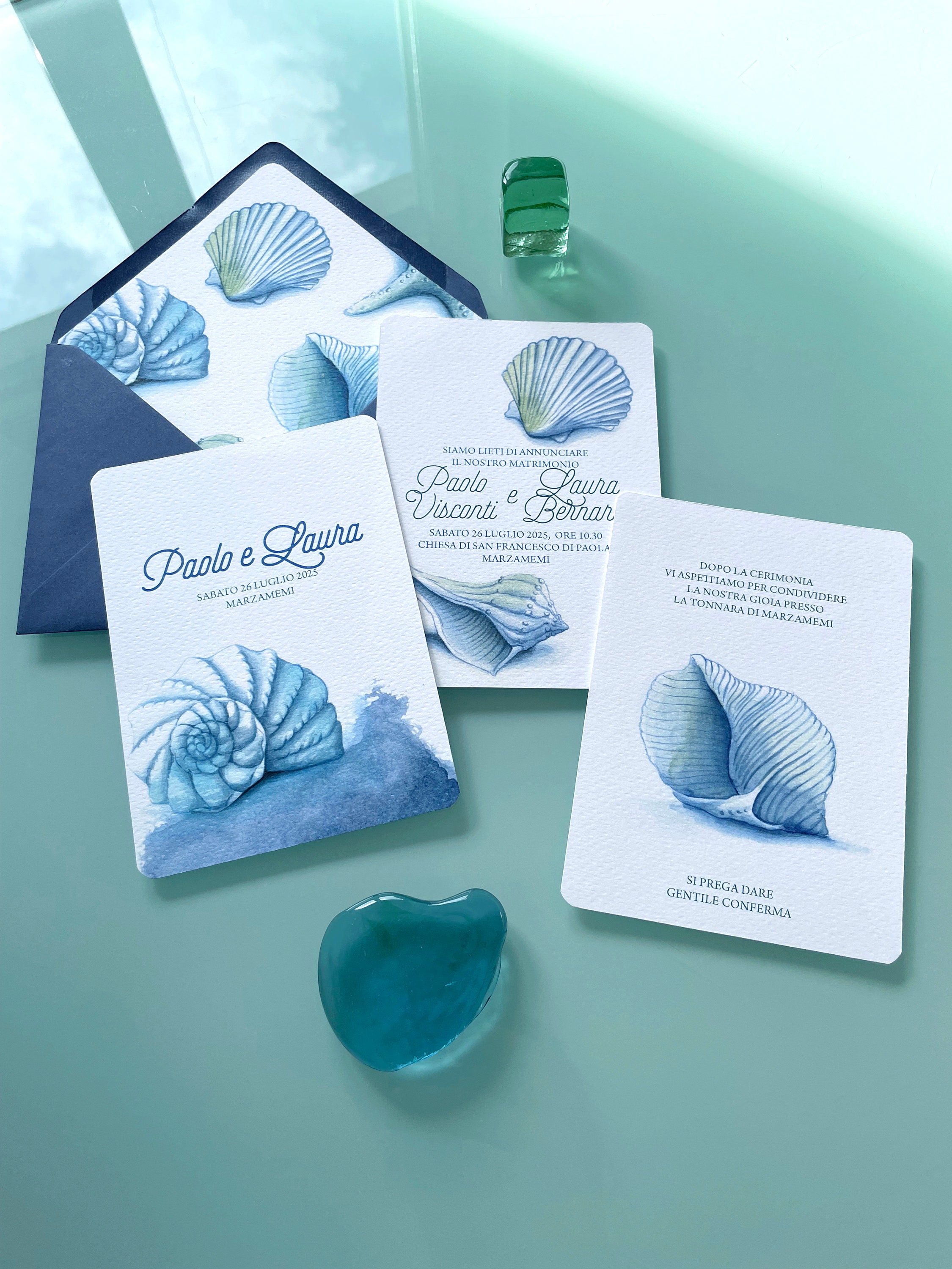 Sea Themed Wedding Cards, Seashells Wedding Invitations - Etsy