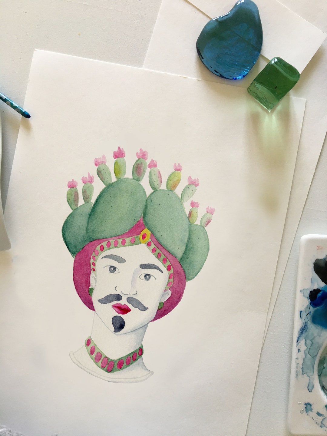 Teste Di Moro Siciliane Con Fichi D'india - Stampa Artistica - Etsy