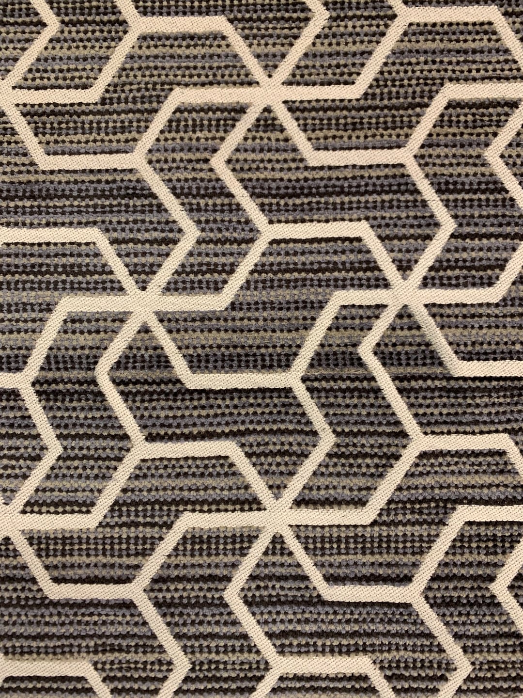 Striking Beige, Gray, Brown Geometric Velvet Crypton Coated Upholstery ...