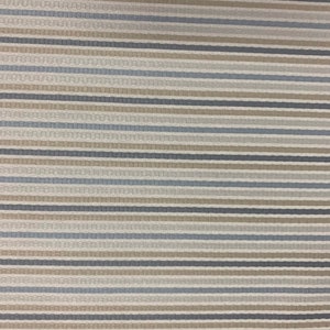 Earth & Sky Stripes Pale Blue Crypton Coated Upholstery Fabric by the ...
