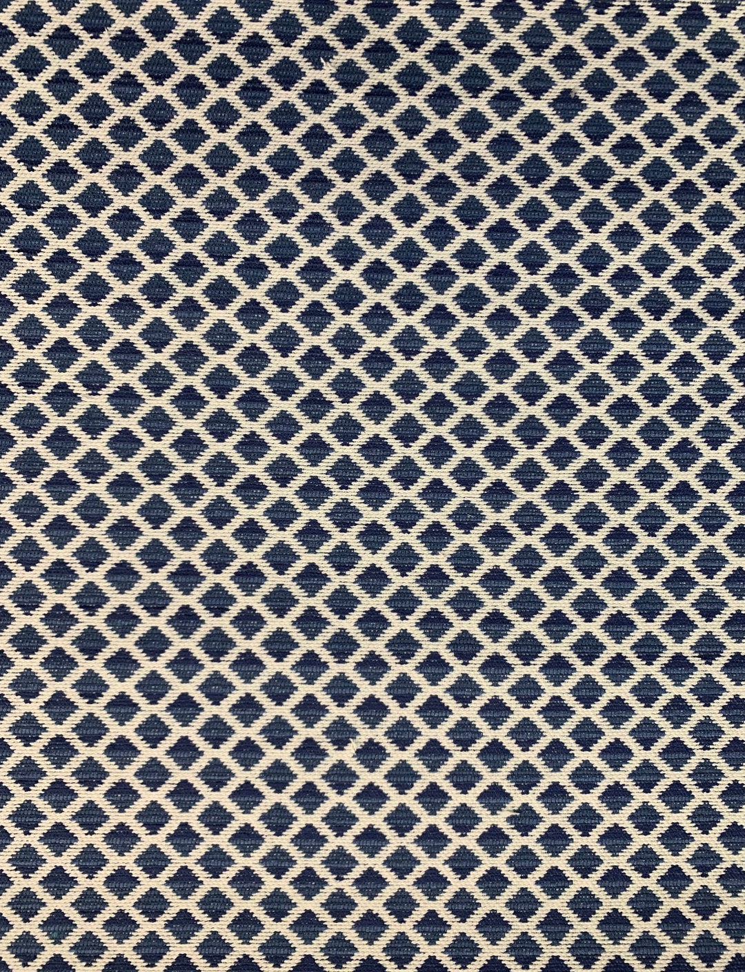 Blue Diamonds Chenille Crypton Coated Upholstery Fabric by the Yard - Etsy