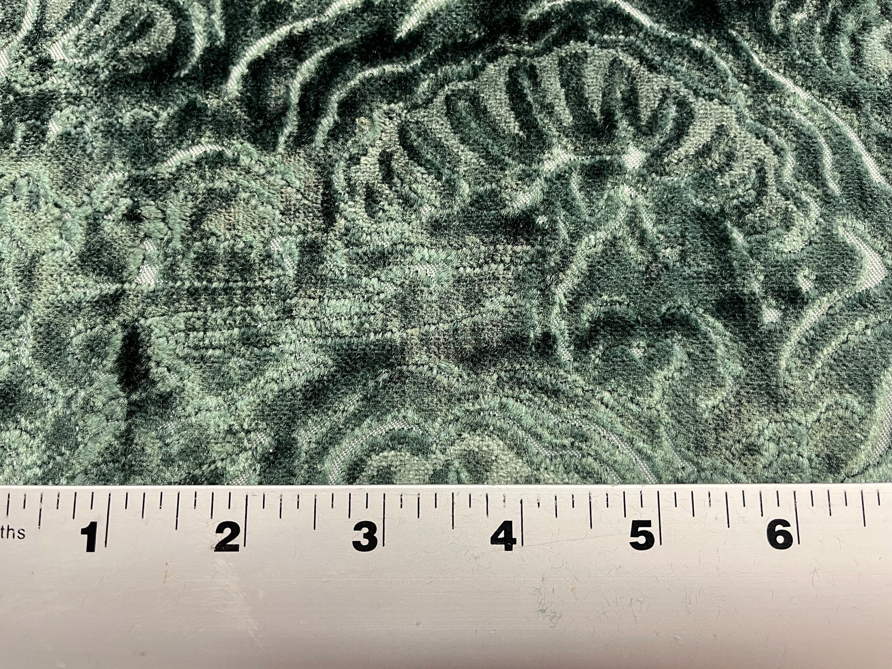 Seamless Beauty Green Floral Velvet Crypton Coated Upholstery Fabric by ...