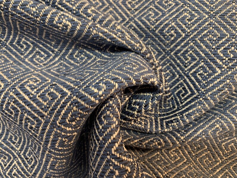 Classic Greek Key Woven Crypton Coated Upholstery Fabric by the Yard - Etsy