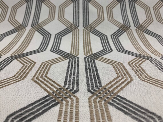 Geometric Woven Crypton Coated Upholstery Fabric by the Yard - Etsy