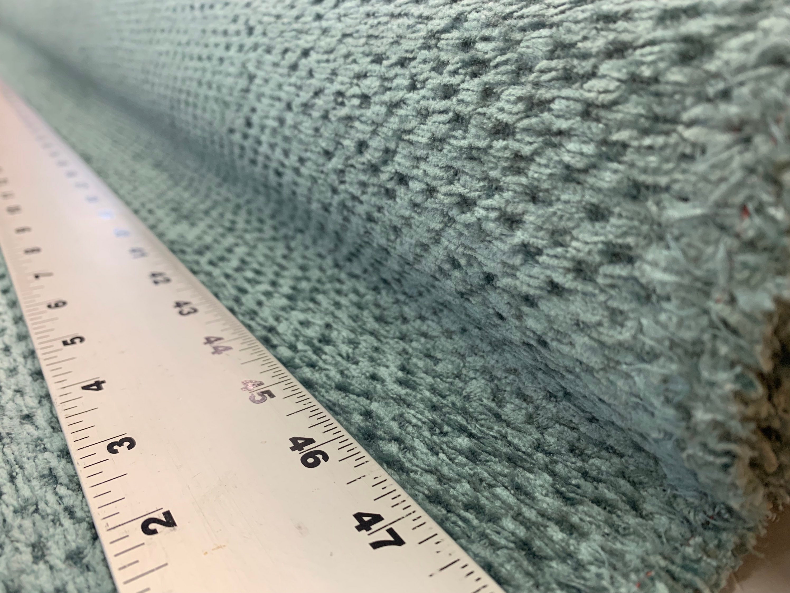 Checkered Teal Chenille Crypton Coated Upholstery Fabric by - Etsy