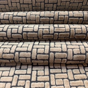 Jenga Geometric Velvet Crypton Coated Upholstery Fabric by the Yard - Etsy