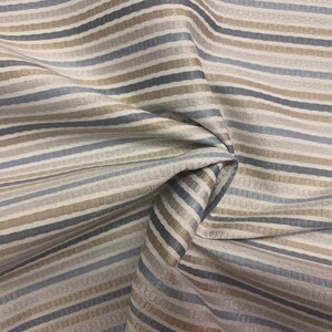 Earth & Sky Stripes Pale Blue Crypton Coated Upholstery Fabric by the ...