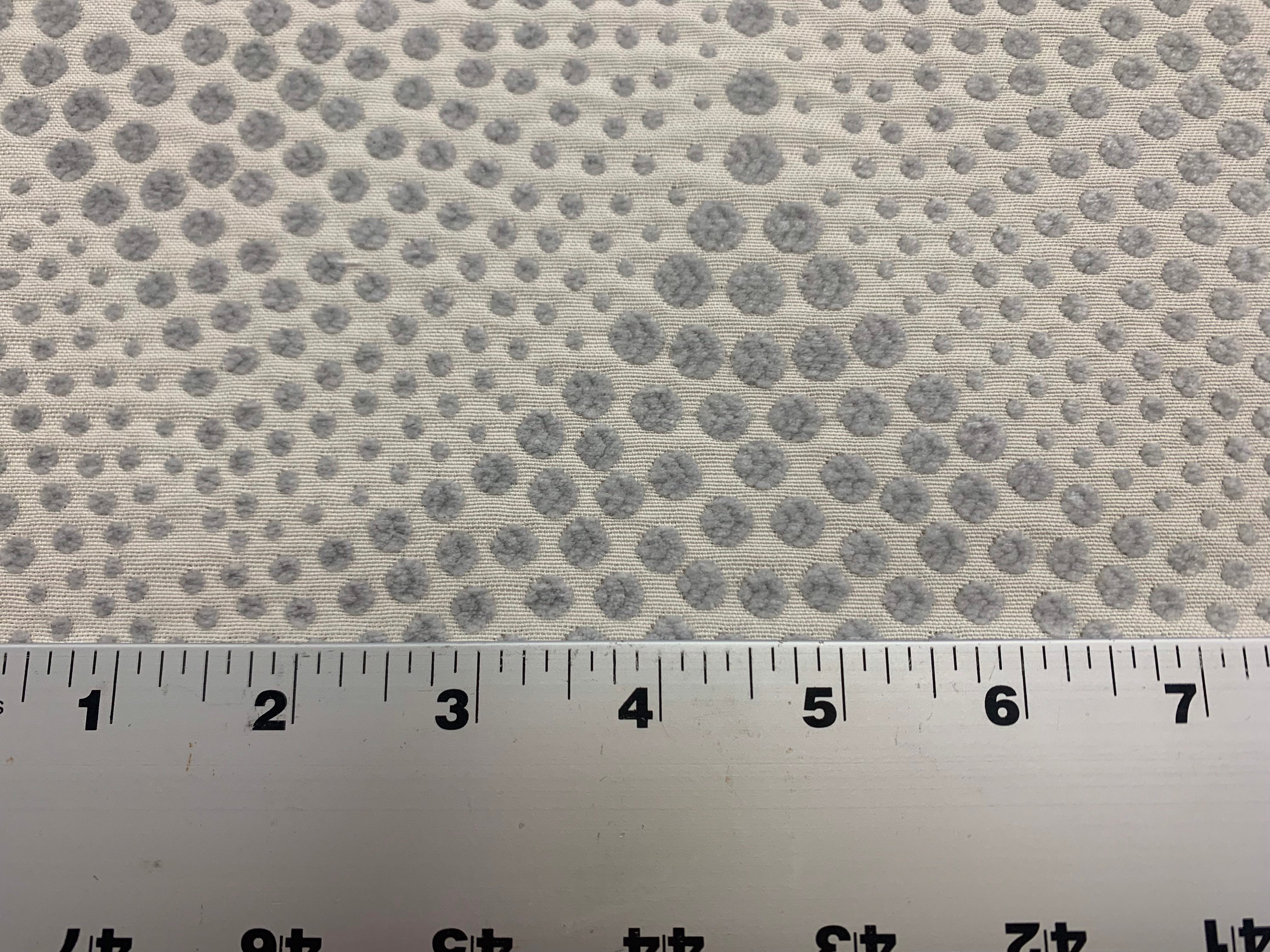 Candlelight Gray and off White Dots Chenille Performance Upholstery ...