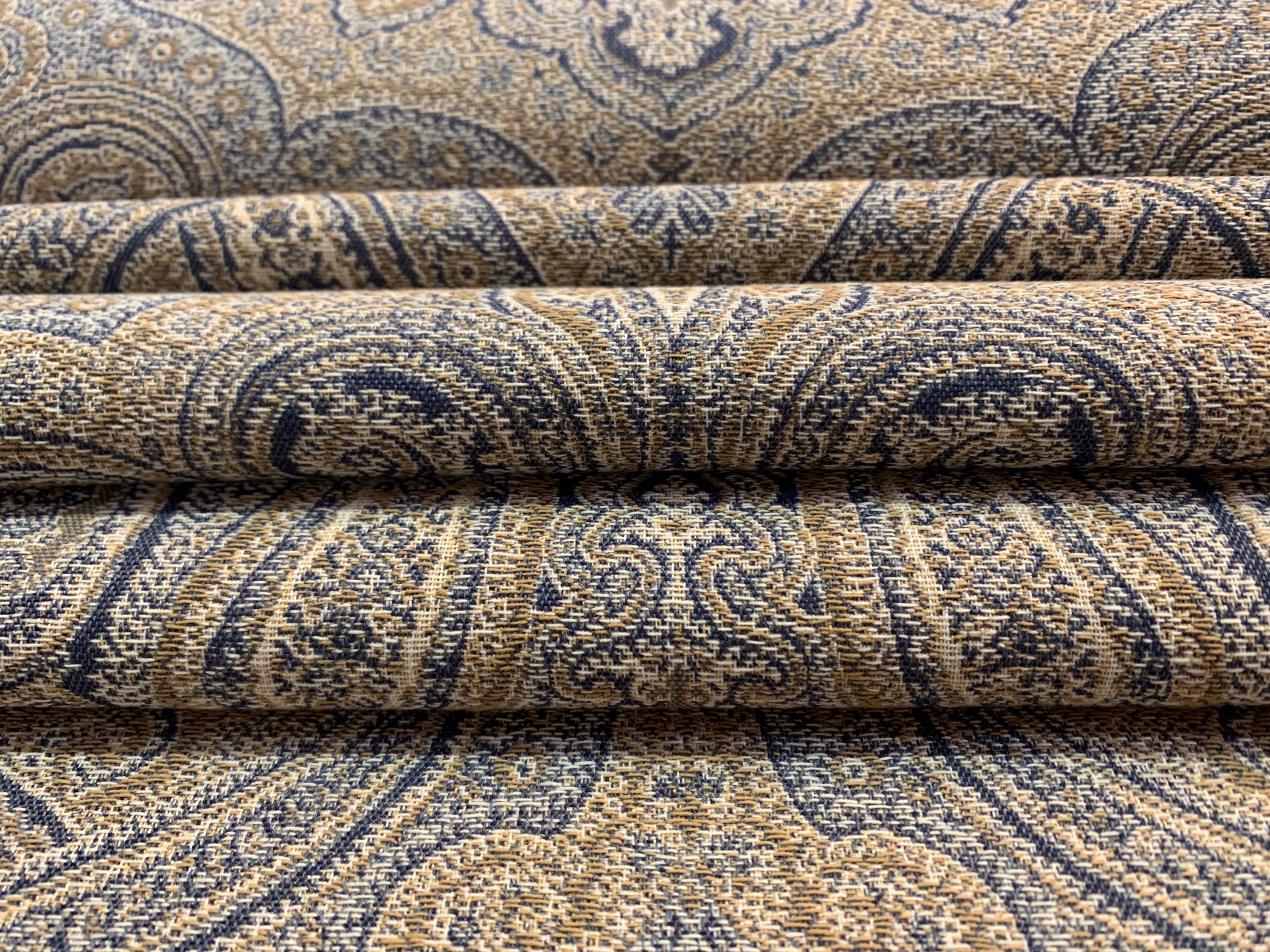 Swept Away Medallion/paisley Pattern Woven Blue, Gold, off White ...