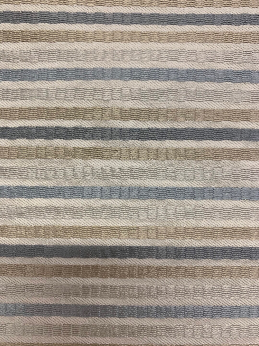 Earth & Sky Stripes Pale Blue Crypton Coated Upholstery Fabric by the ...
