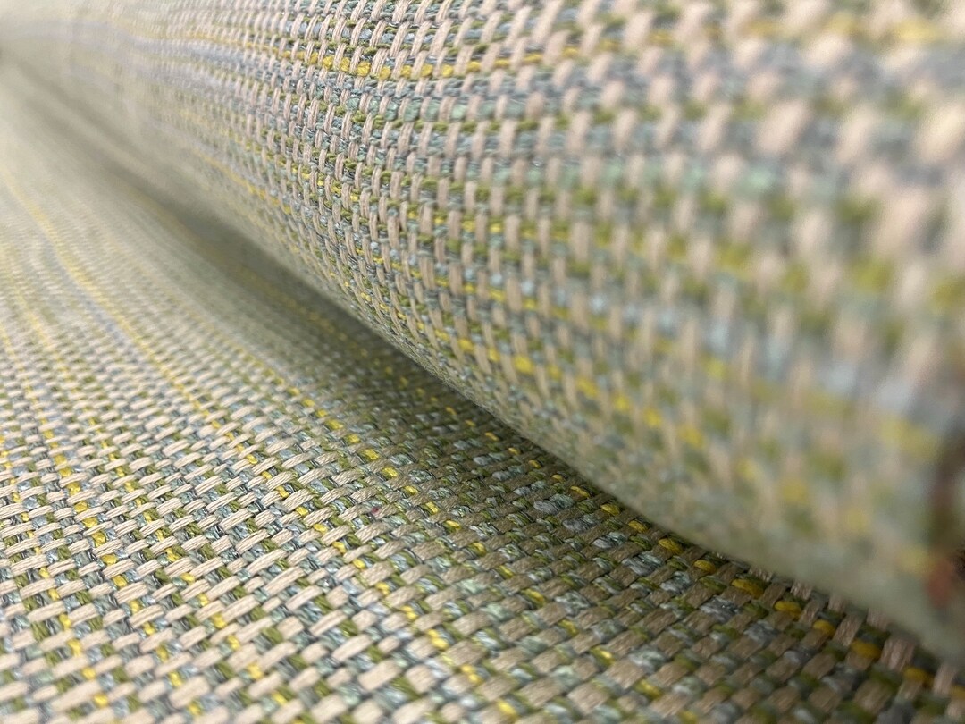 Safe Harbor Light Green Cross Hatch Weave Crypton Coated Upholstery ...