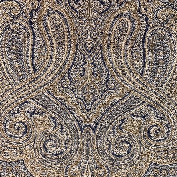 Navy Blue Paisley Fabric - Etsy