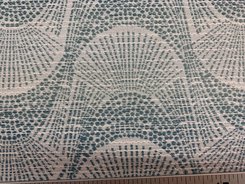 Shades of Blue/green Shell Pattern Woven Crypton Coated Upholstery ...