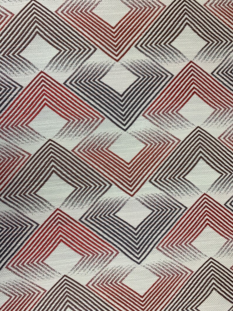 Bold Diamond Pattern Off-white Red Chocolate Crypton Coated | Etsy
