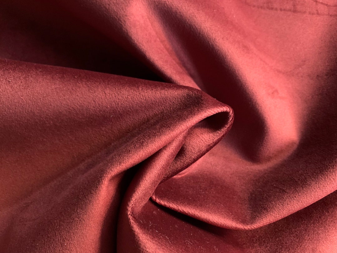 Red Velveteen Crypton Coated Upholstery Fabric by the Yard - Etsy