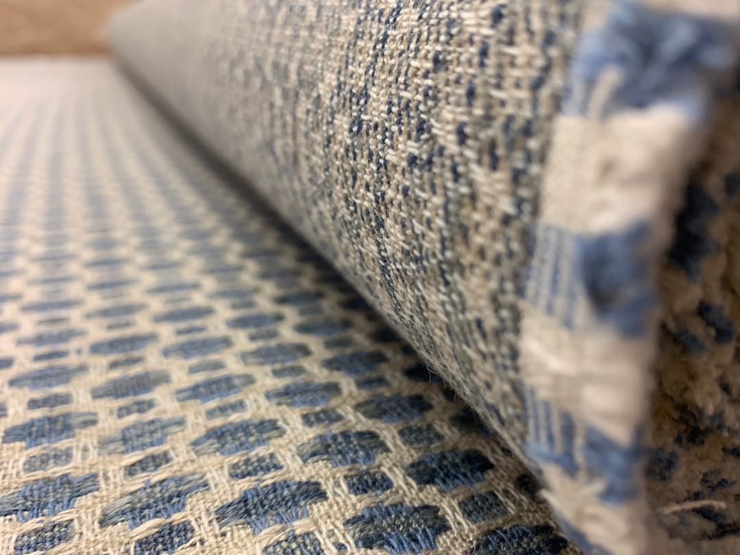 Modified Squares Light Blue, off White, Gray Woven Crypton Coated ...